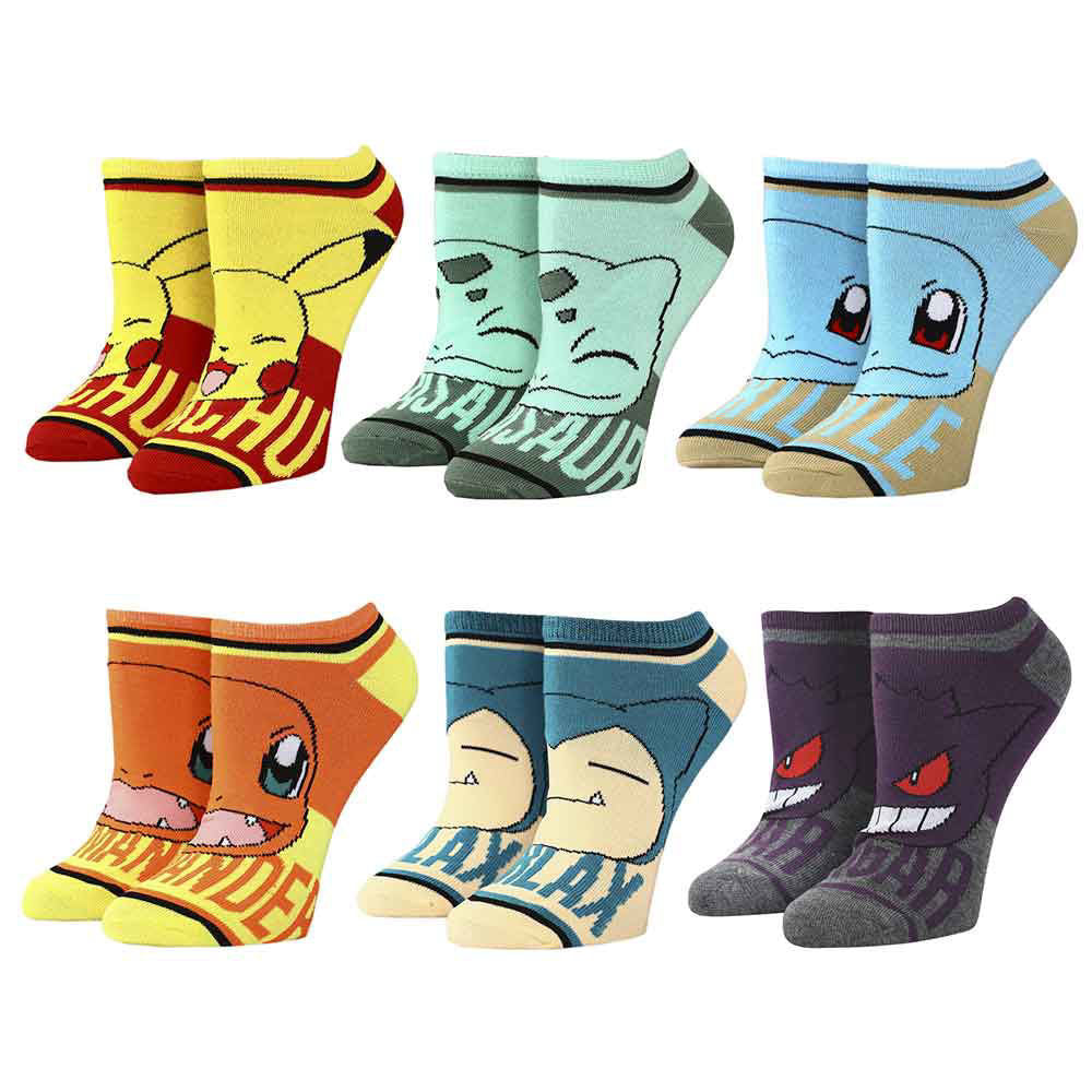 Pokemon Character Names Ankle Socks 6 Pair Set – Shadow Anime