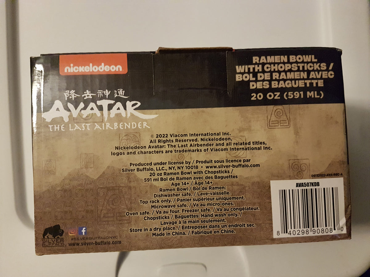 Avatar The Last Airbender Ceramic Ramen Bowl Set With Wooden Chopstick ...