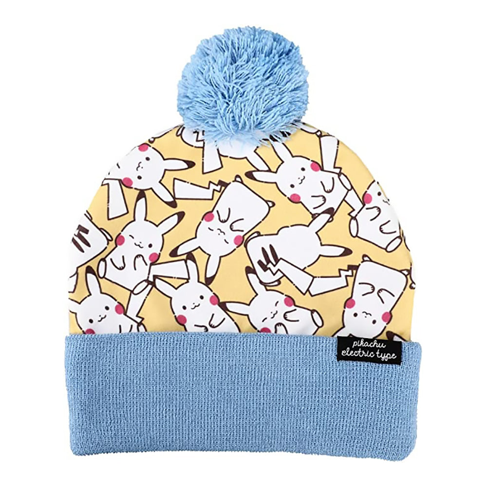Pokemon Pikachu AOP Blue Yellow Pom Beanie Hat – Shadow Anime